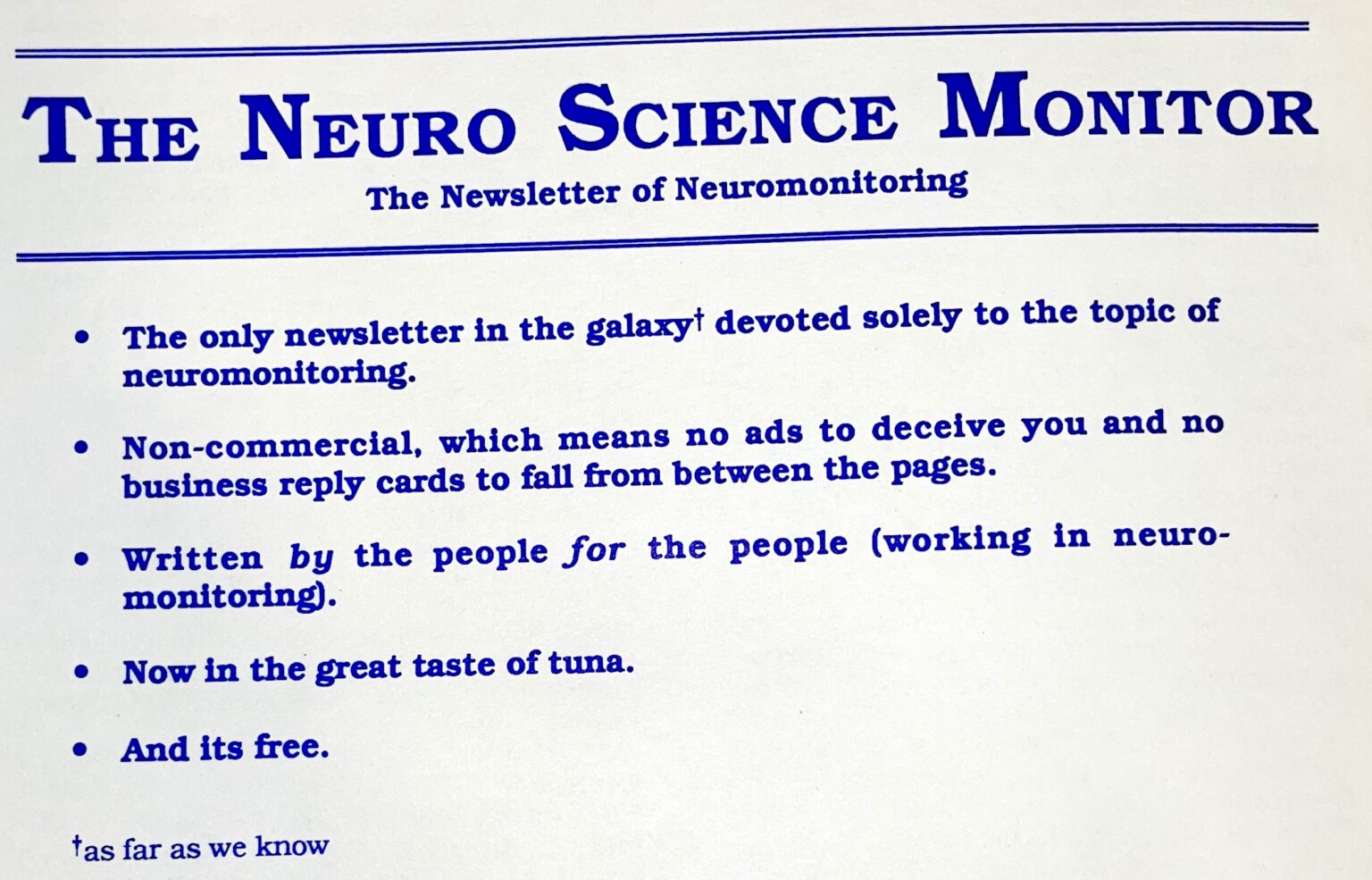The History of The Neuro Science Monitor | Moberg Analytics